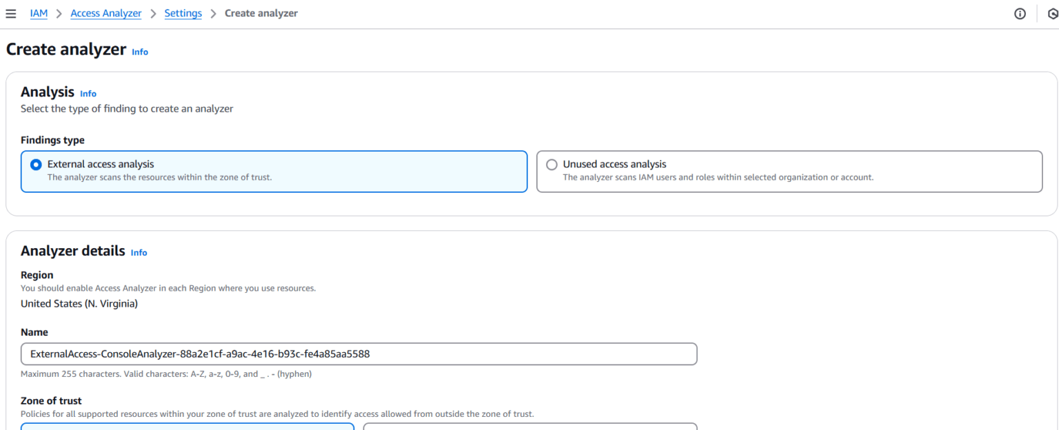 Step-by-Step Guide: How To Create An IAM Access Analyzer In AWS.